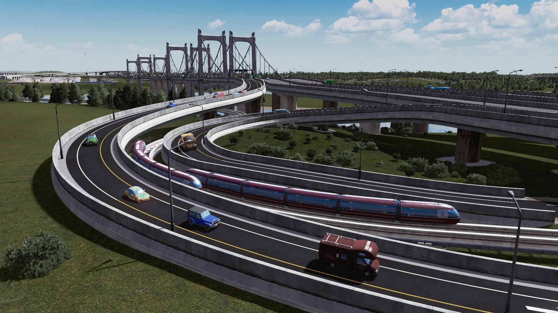 Monorail With Trumpet Interchange - Ludington : r/CitiesSkylines